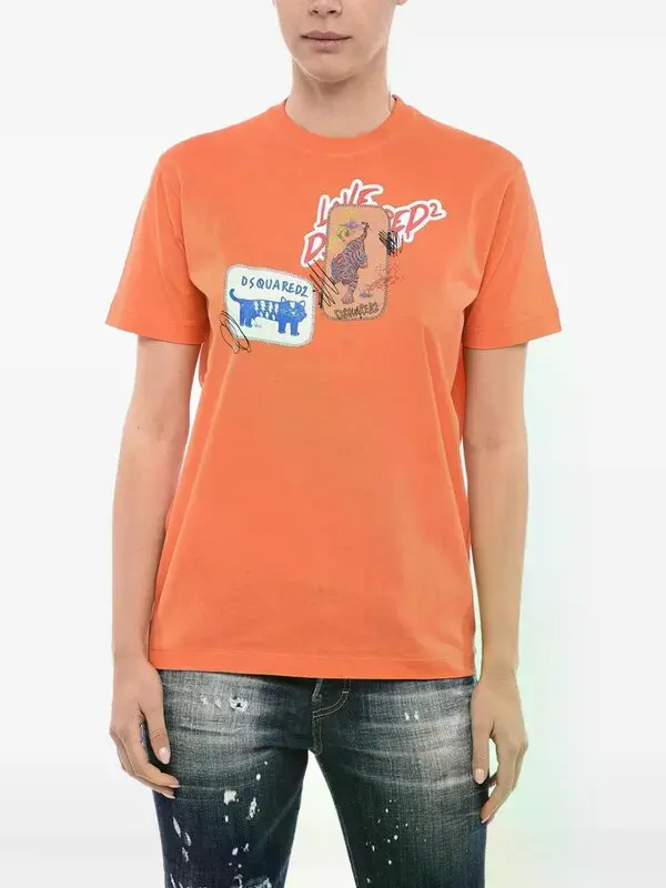 Dsquared2 Logo-print Patch-detail T-shirt