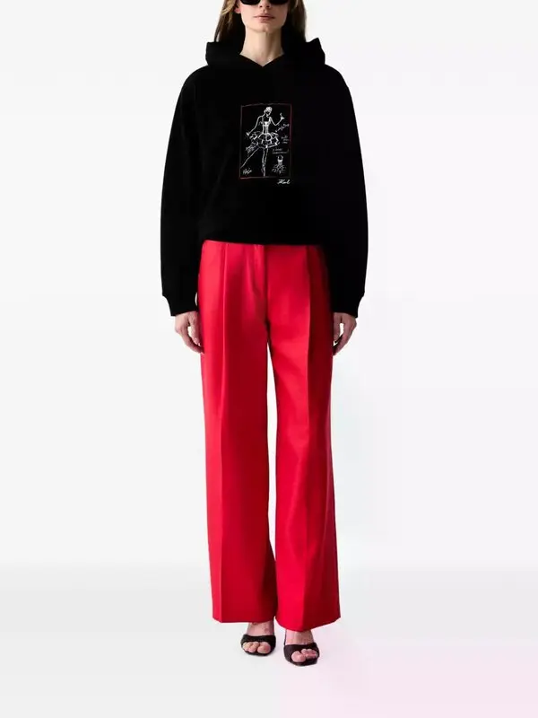 Karl Lagerfeld Sketch Print Hoodie - Black