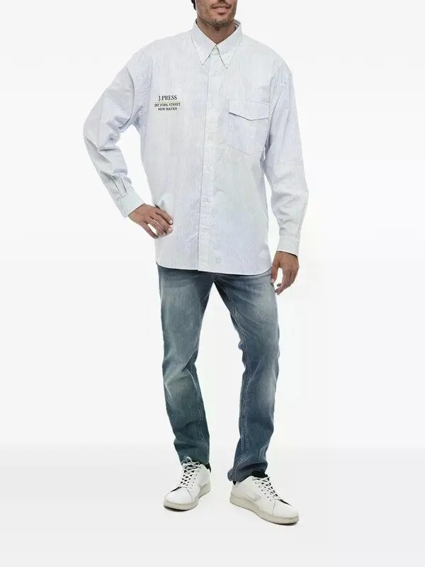 J.PRESS Striped Embroidered Shirt