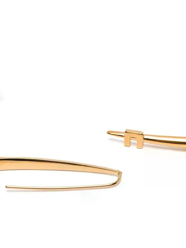 Elisabetta Franchi Logo Plaque Drop Earrings