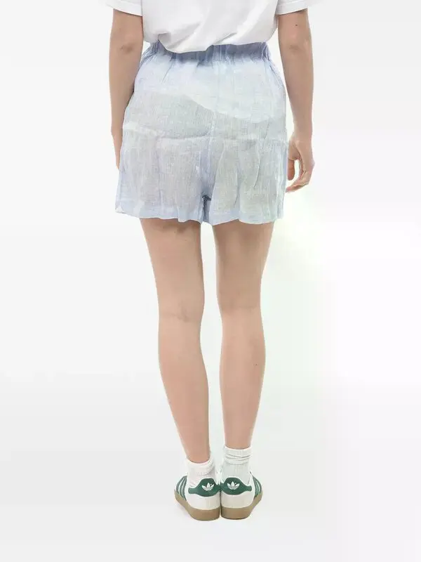 FINAMORE 1925 Linen Elasticated Waist Shorts - Blue