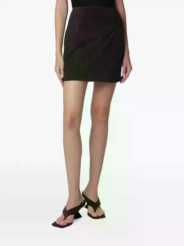 ROTATE BY BIRGER CHRISTENSEN Suede Mini Skirt - Brown