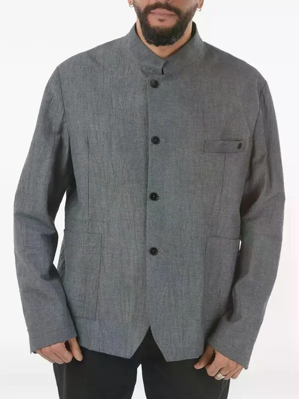 IXOS Negramaro Single-breasted Korean-collar Jacket - Grey