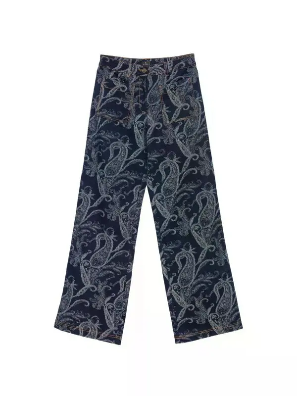 Etro Paisley-print Jeans - Blue