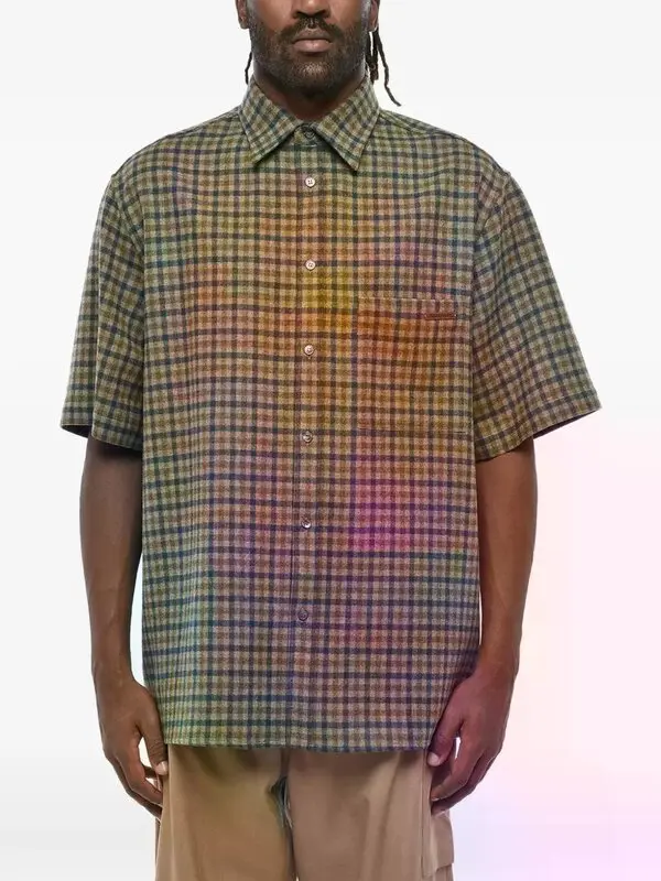 DARKPARK Checked Short-sleeve Shirt - Green