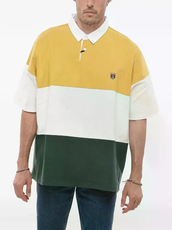 J.PRESS Striped Embroidered-logo Polo Shirt - Yellow
