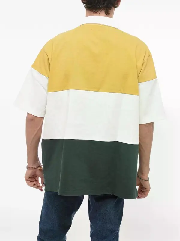 J.PRESS Striped Embroidered-logo Polo Shirt
