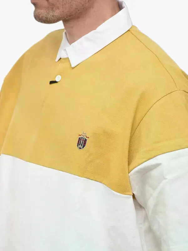 J.PRESS Striped Embroidered-logo Polo Shirt