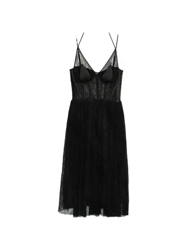 Elisabetta Franchi Dress In Floral Lace - Black