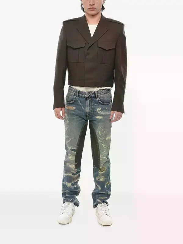 Givenchy Cropped Double-breasted Military Blazer - Brown