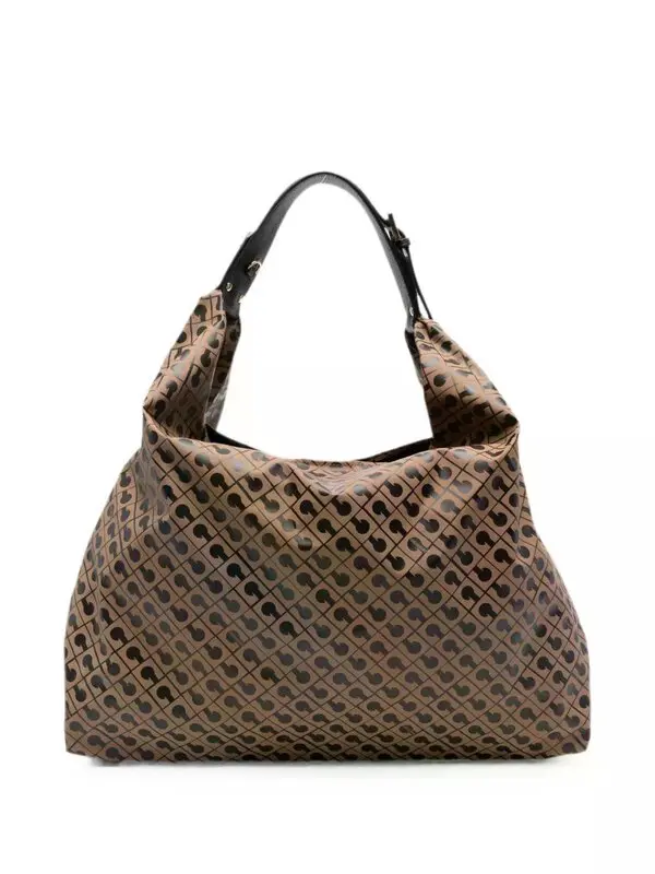 GHERARDINI Monogram-print Shoulder Bag - Brown