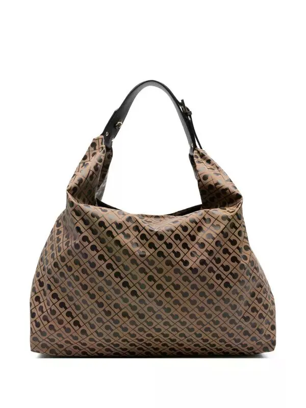 GHERARDINI Monogram Print Shoulder Bag - Brown