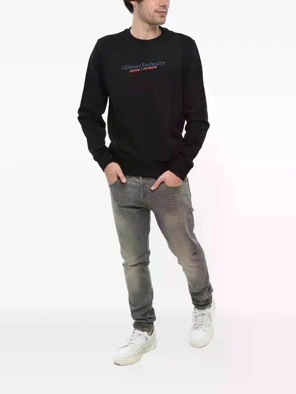 DIESEL® Industry Logo-print Crew-neck Cotton Sweatshirt - Black