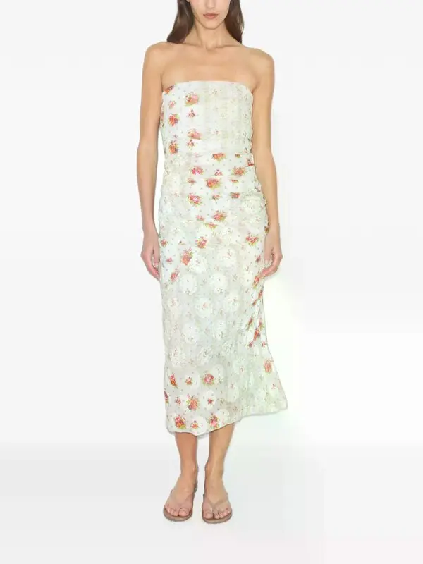 Tory Burch Strapless Floral-print Dress