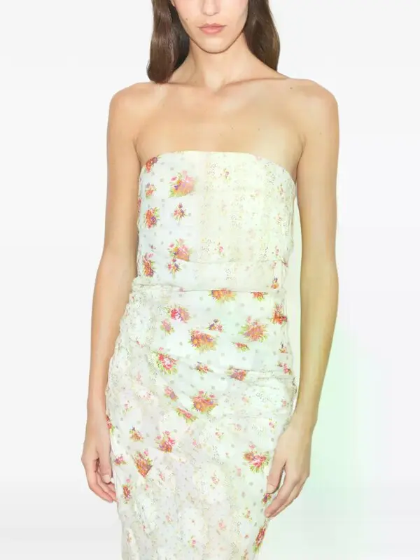 Tory Burch Strapless Floral-print Dress