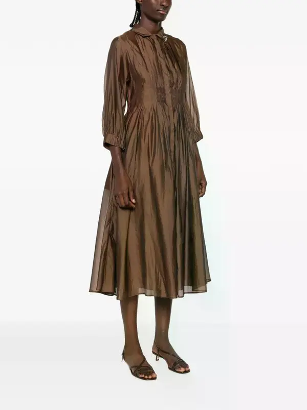 Max Mara Crystal-embellished Pleated Midi Dress