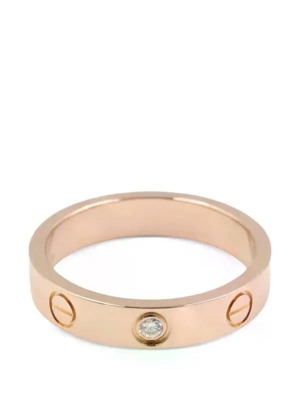Cartier 18k Rose Gold Diamond Love Ring - Pink