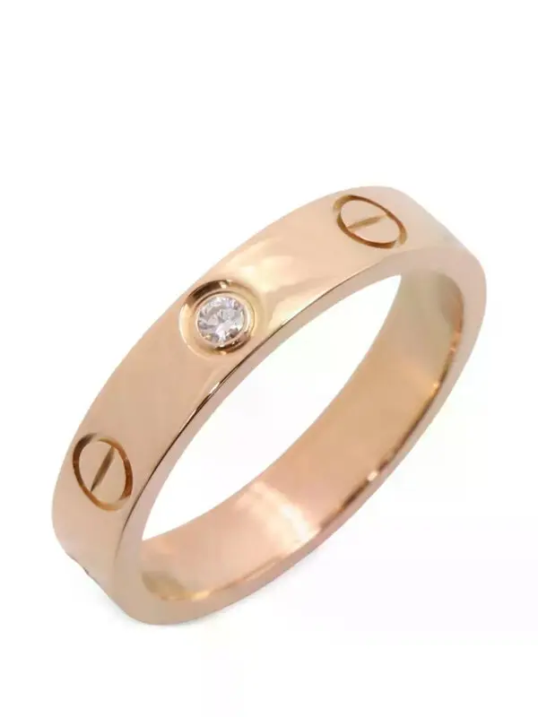 Cartier 18k Rose Gold Diamond Love Ring - Pink
