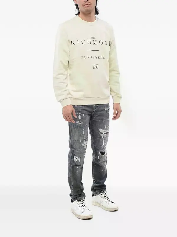 John Richmond Logo Print Cotton Sweatshirt