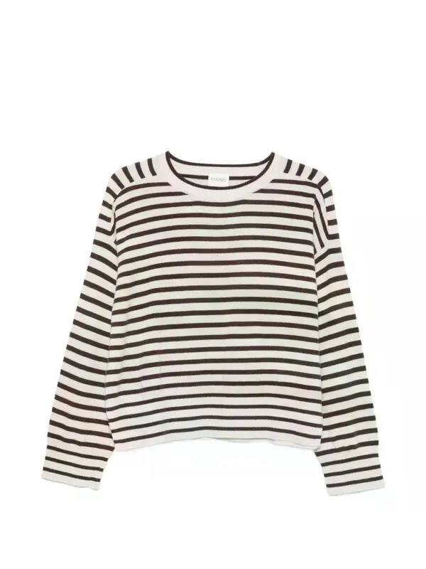 Closed Striped Long-sleeve Sweater - Brown