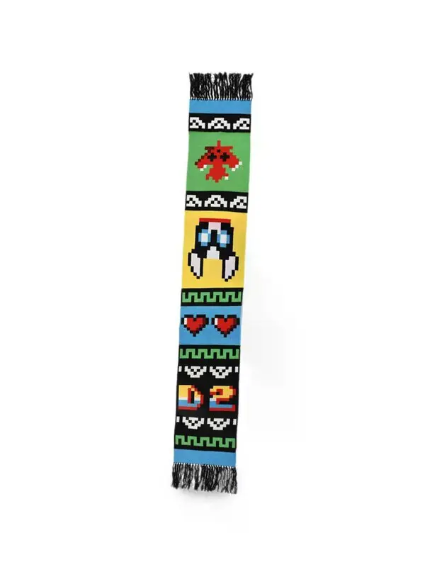 Dsquared2 Gaming Logo-jacquard Fringed Scarf - Blue