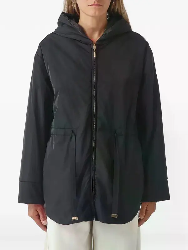 Max Mara Drawstring Parka Coat - Black