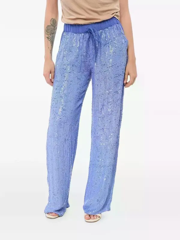 P.a.r.o.s.h Sequin-embellished Straight-leg Trousers - Purple