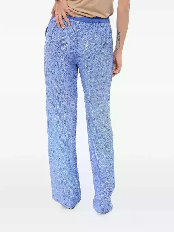 P.a.r.o.s.h Sequin-embellished Drawstring Trousers - Purple