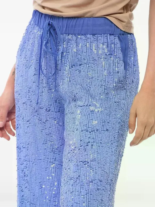P.a.r.o.s.h Sequin-embellished Drawstring Trousers - Purple