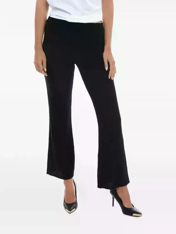 HERSKIND Ribbed Flared Trousers - Black
