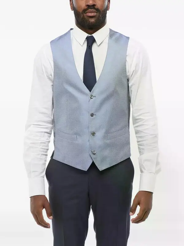 Corneliani Geometric-pattern Silk Waistcoat