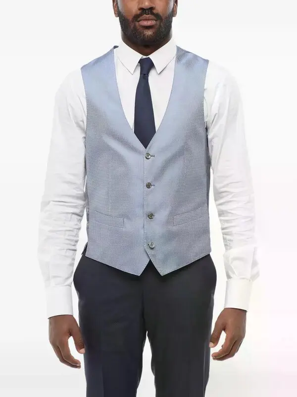 Corneliani Geometric Pattern Silk Waistcoat