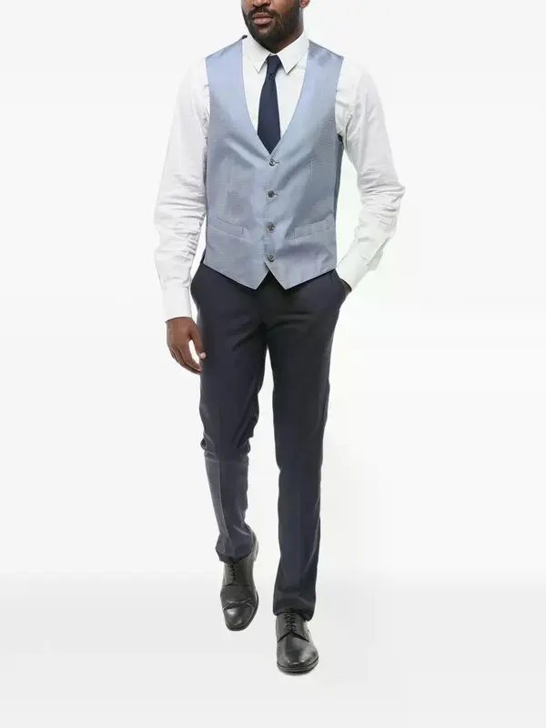 Corneliani Geometric Pattern Silk Waistcoat
