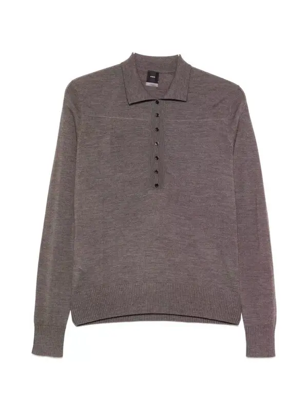Pinko Vaduz Wool Polo Top - Grey