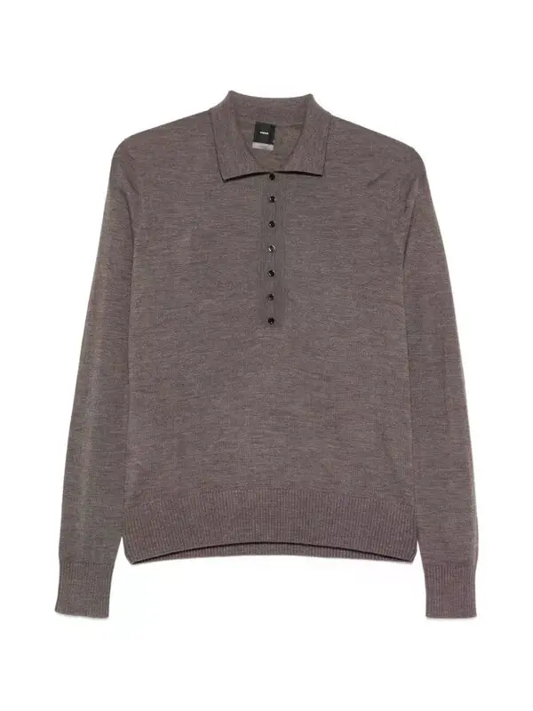 Pinko Wool Polo Top - Grey