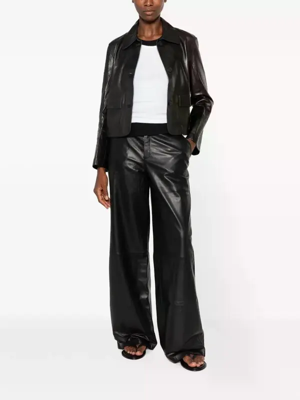 ARMA Wide-leg Leather Trousers