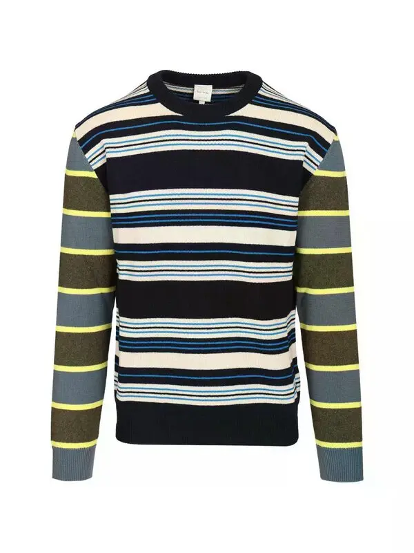 Paul Smith Striped Crew-neck Sweater - Blue