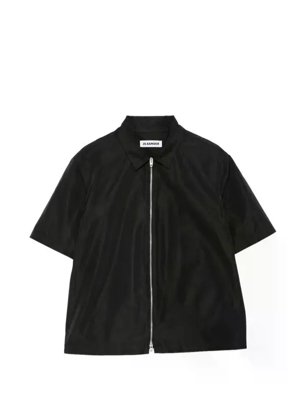 JIL SANDER Short-sleeve Zip-up Shirt - Black