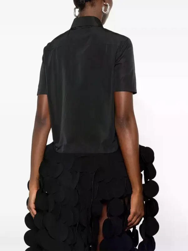 JIL SANDER Short-sleeve Zip-up Shirt - Black