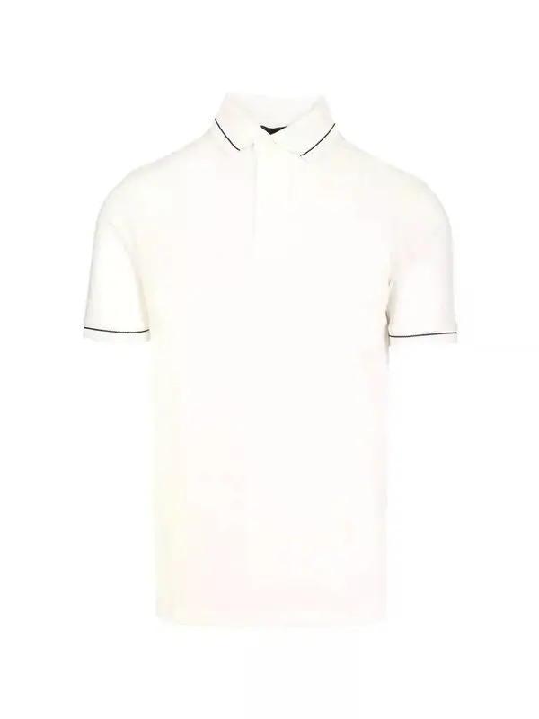 Emporio Armani Logo-detail Short-sleeve Polo Shirt - White