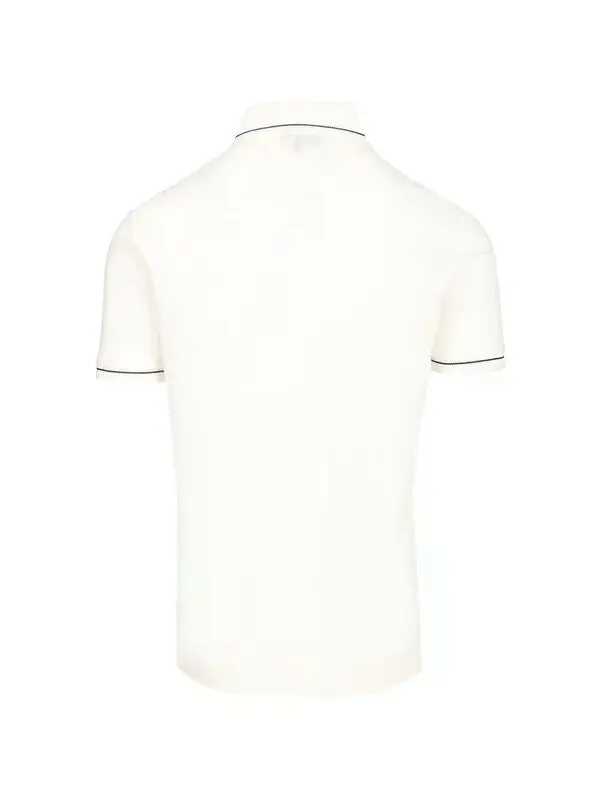 Emporio Armani Logo-detail Short-sleeve Polo Shirt - White