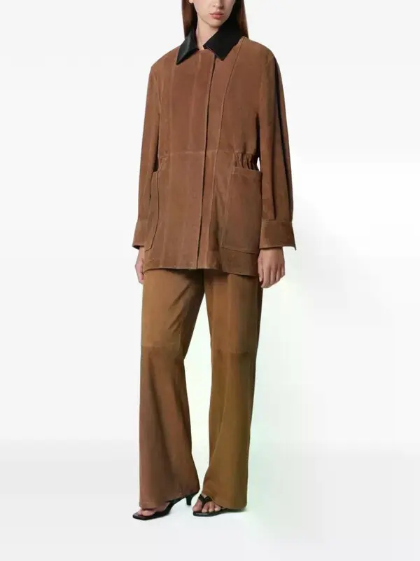 Nour Hammour Suede Trousers - Brown