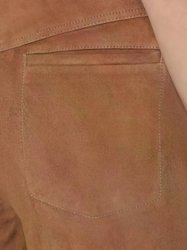 Nour Hammour Suede Trousers - Brown