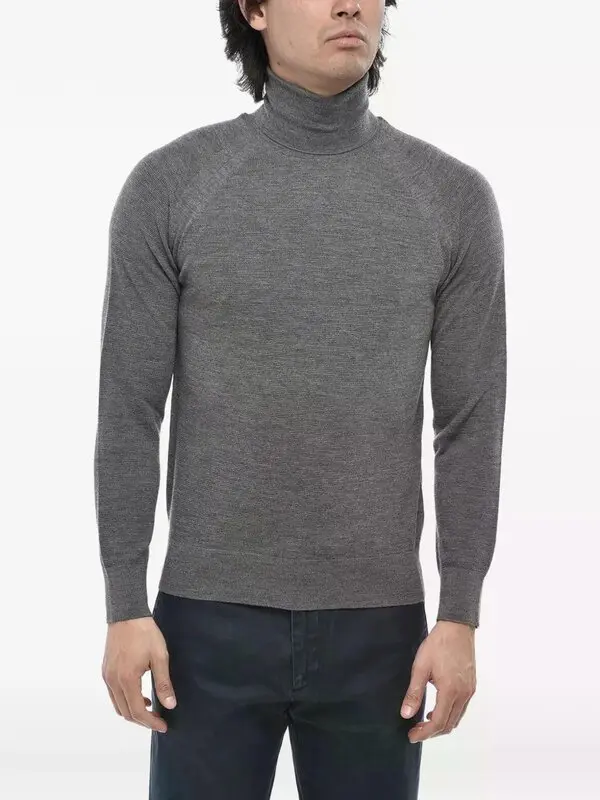 PAOLO PECORA Turtleneck Raglan-sleeve Sweater - Grey