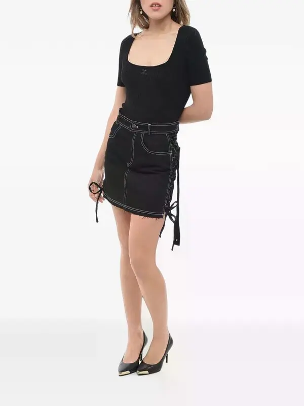 JULFER Lace-up Mini Skirt
