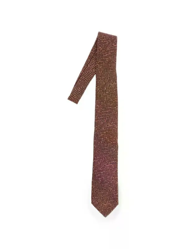Corneliani Herringbone-pattern Silk Tie