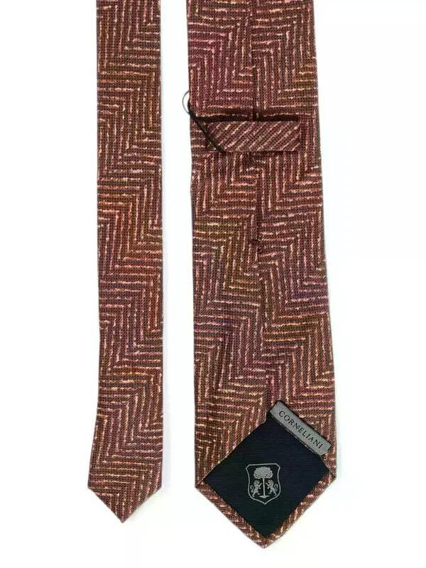 Corneliani Herringbone-pattern Silk Tie