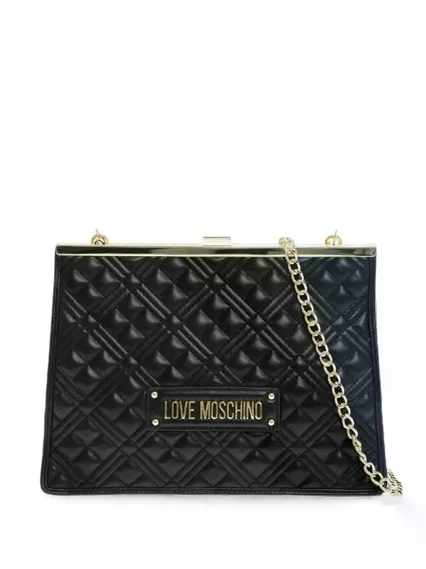 Moschino Quilted Logo-plaque Shoulder Bag