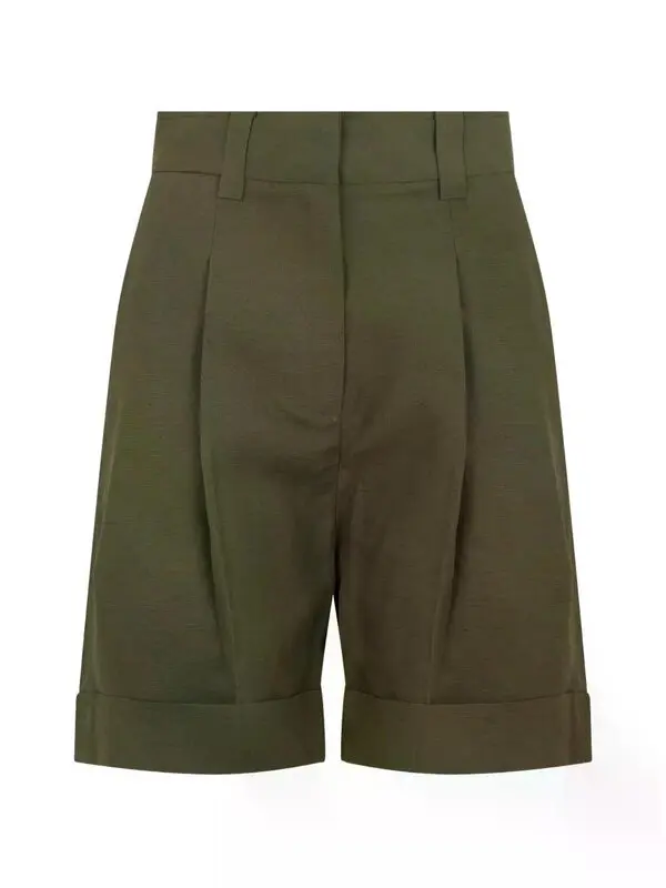 MOORER Pleated Turn-up Shorts