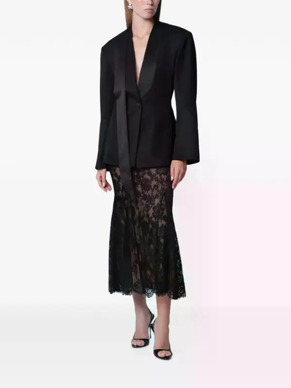 SELF-PORTRAIT Lace Overlay Midi Skirt